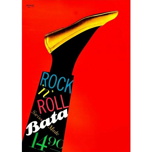 Плакат, постер на бумаге Herbert LEUPIN-Rock n Roll Bata/Герберт Лёйпин-Рок-н-ролл Бата. Размер 30 х 42 см