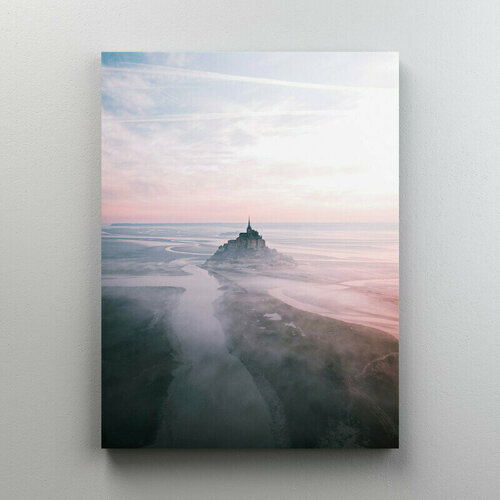 Интерьерная картина на холсте "Остров Мон-Сен-Мишель", размер 45x60 см