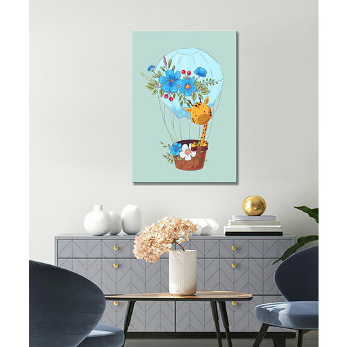Картина - Жираф, жираф красками, арт жираф, пятнистый жираф (18) 40х60