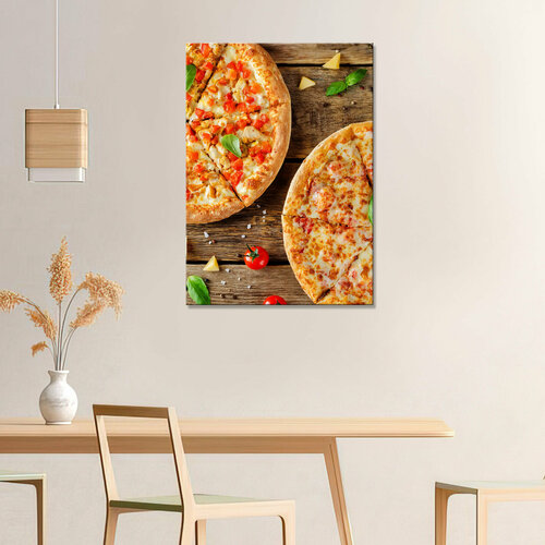 Картина/Картина на холсте для интерьера/Картина на стену/Картина для кухни/ - Две пиццы(2) 40х60