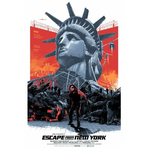 Плакат, постер на холсте Побег из Нью-Йорка (Escape from New York, 1981г). Размер 30 х 42 см