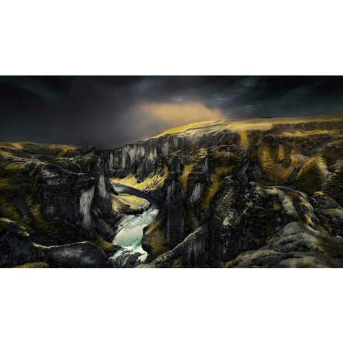 Картина на холсте 110x60 LinxOne "Небо природа горы река" интерьерная для дома / на стену / на кухню / с подрамником