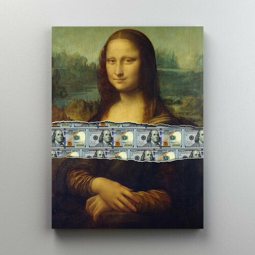Интерьерная картина на холсте "Бизнес мотиватор - Мона Лиза - бабло" размер 30x40 см