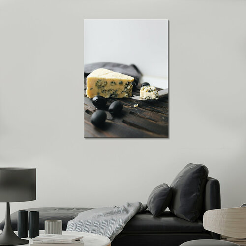 Картина/Картина на холсте для интерьера/Картина на стену/Картина для кухни/ -Сыр маслины 60х80