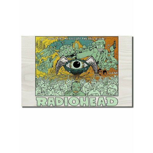 Картина интерьерная на дереве, рисунок музыка radiohead радиохед, том йорк - 5389 Г