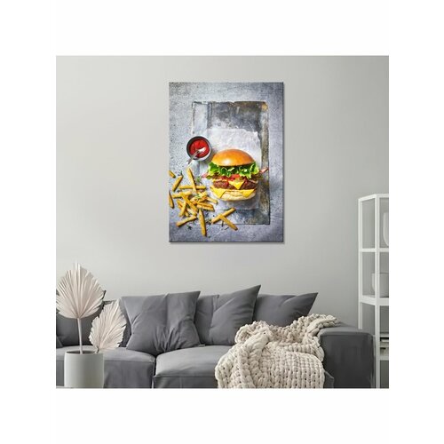 Картина на холсте с подрамником Бургер 50х70