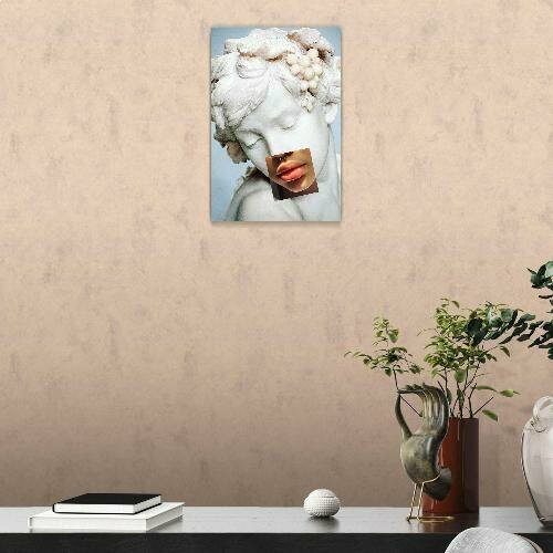 Картина на холсте 60x90 Альянс Лес "Статуя арт губы" на подрамнике / интерьер/ декор