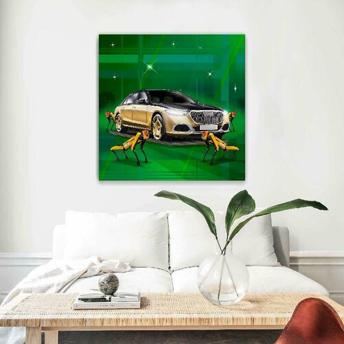 Картина на холсте 60x60 Альянс Лес "Автомобиль, деньги 4" на подрамнике / интерьер/ декор