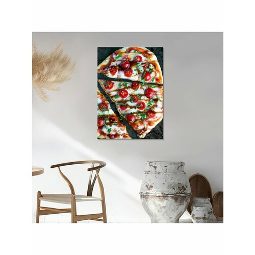 Картина на холсте с подрамником Вкусная пицца7 30х40