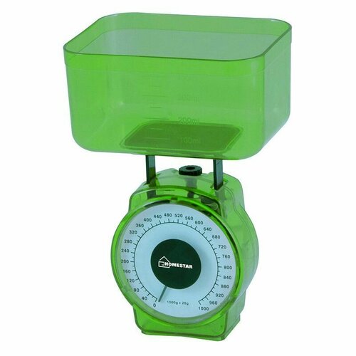 Весы кухонные механические HomeStar HS-3004М, 1 кг, цвет зеленый