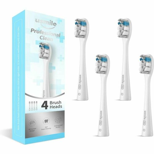 Сменные чистящие насадки для звуковой зубной щетки usmile Professional Clean Brush Head PRO01, белый