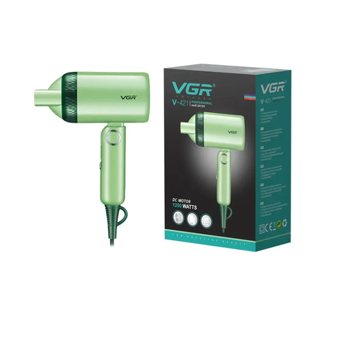 Профессиональный фен для сушки и укладки волос со складной ручкой / Дорожный/ VGR V0421