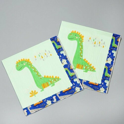 Салфетки бумажные «Динозавр», в наборе 20 шт. (комплект из 19 шт)