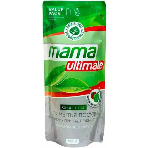 Средство-концентрат для мытья посуды фруктов овощей и детских принадлежностей Mama Ultimate Зеленый чай 600мл х 3шт