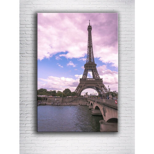 Картина/Картина на холсте/Картина на холсте для интерьера/ Картина на стену/ Картина в подарок для дома/- Париж эйфелева башня 40х60