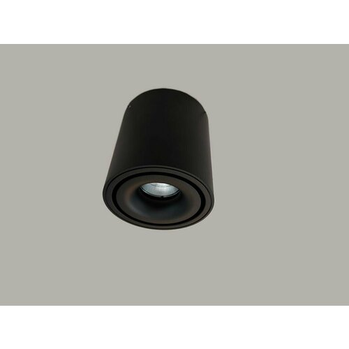 Потолочный накладной светильник ROUND-OUT-01-BL-WW (теплый белый свет, черный корпус)