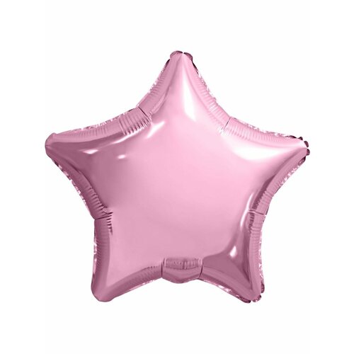 Мосшар Воздушный шар фольгированный звезда для праздника 45см, розовый