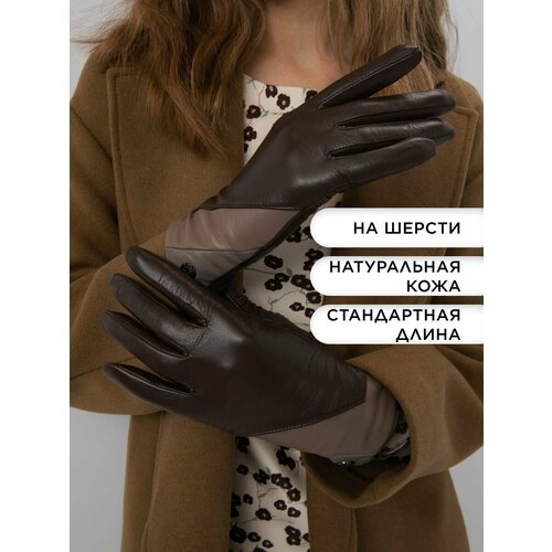 Перчатки  Farella, размер 7, коричневый