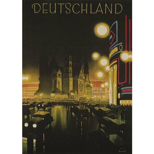 Плакат, постер на бумаге Вечерняя Германия. Размер 21 х 30 см