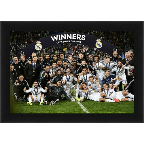 Плакат, постер на холсте Победа в суперкубке 2014. Реал Мадрид. Real Madrid. Размер 42 х 60 см