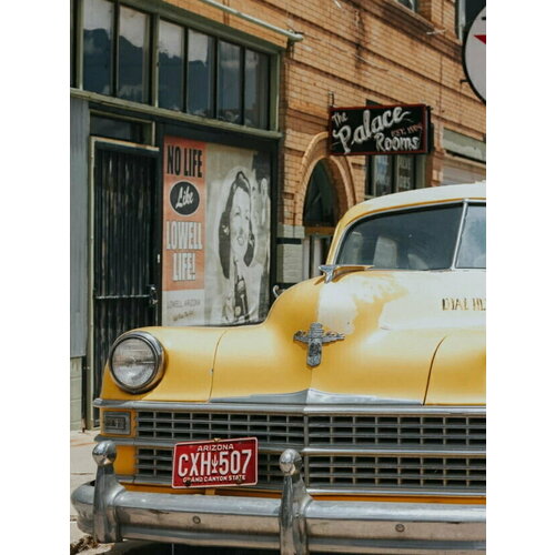 Плакат, постер на холсте Car: Retro/Винтажный автомобиль/винтажный/ретро. Размер 21 х 30 см