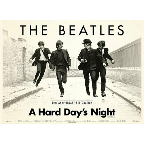 Плакат, постер на холсте The Beatles: Вечер трудного дня (A Hard Day s Night), Ричард Лестер. Размер 21 х 30 см