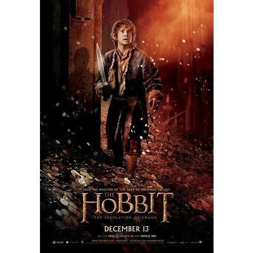 Плакат, постер на холсте Хоббит: Пустошь Смауга (The Hobbit The Desolation of Smaug), Питер Джексон. Размер 30 х 42 см