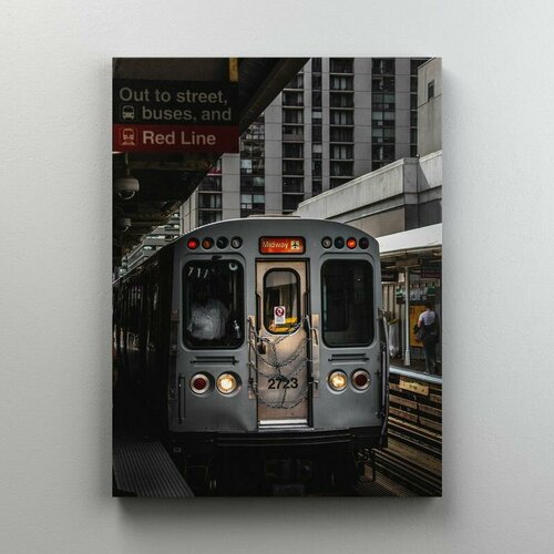 Интерьерная картина на холсте "NY - вагон метро" размер 22x30 см