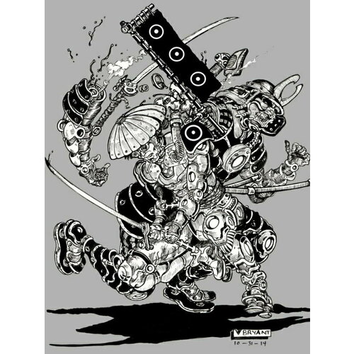 Плакат, постер на холсте Steampunk/Стимпанк/искусство/арт/абстракция/творчество. Размер 60 х 84 см