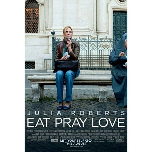 Плакат, постер на бумаге Ешь, молись, люби (Eat Pray Love), Райан Мерфи. Размер 21 х 30 см
