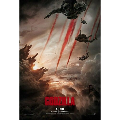 Плакат, постер на холсте Годзилла (Godzilla), Гарет Эдвардс. Размер 21 х 30 см