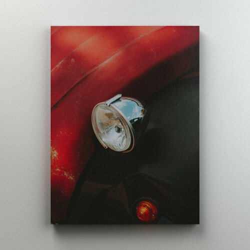 Интерьерная картина на холсте "Красный фольксваген жук" автомобили и машины, размер 30x40 см