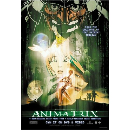 Плакат, постер на бумаге Аниматрица (The Animatrix), Питер Чунг, Энди Джонс, Ёсиаки Кавадзири. Размер 21 х 30 см