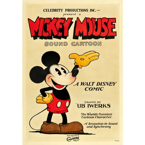 Плакат, постер на бумаге Микки Маус (Mickey Mouse). Размер 21 на 30 см
