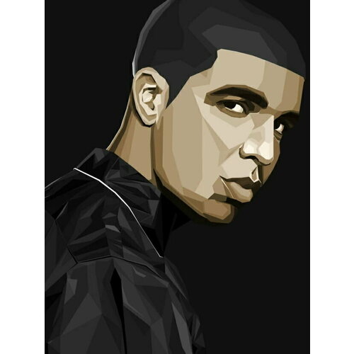 Плакат, постер на холсте Drake/Дрейк/искусство/арт/абстракция/творчество. Размер 21 на 30 см