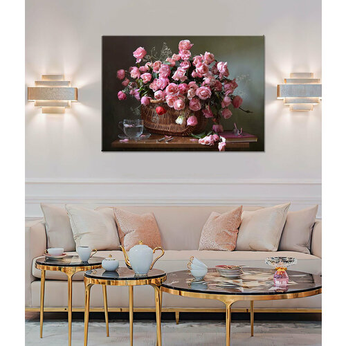Картина/Картина на холсте/Картина на холсте для интерьера/ Цветы Арт: Пионы (4) - Flowers Art: Peonies (4) 60х80