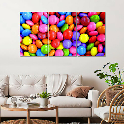 Модульная картина/Модульная картина на холсте/Модульная картина в подарок/ яркие конфеты/bright candies 90х50