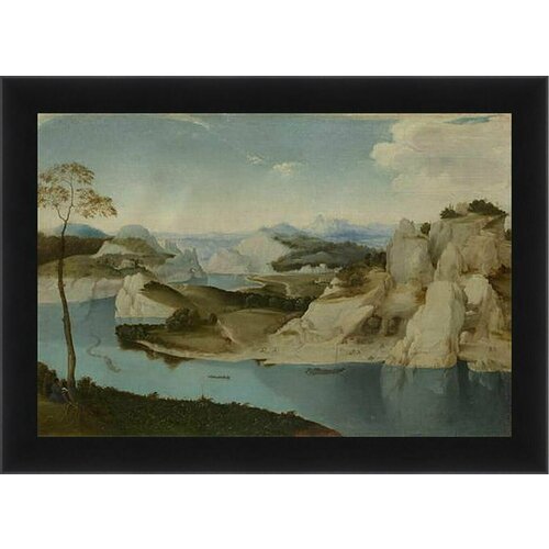 Плакат, постер на холсте Landscape-A River among Mountains. Брейгель Питер Старший. Размер 21 на 30 см