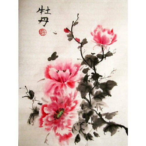 Плакат, постер на бумаге Chinese painting/Китайская живопись/искусство/арт/абстракция/творчество. Размер 21 на 30 см
