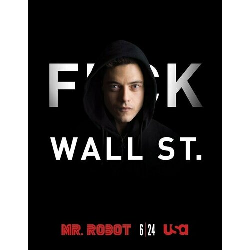 Плакат, постер на бумаге Мистер Робот (Mr. Robot), Сэм Эсмейл, Джим МакКэй, Тришиа Брок. Размер 42 х 60 см