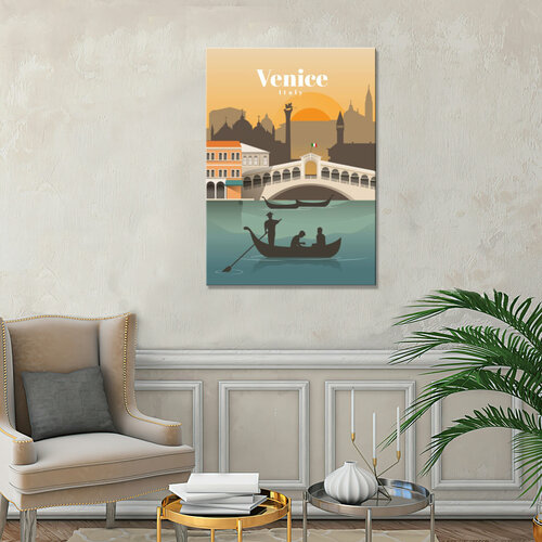 Интерьерная картина на холсте - Венеция лодки арт 50х70