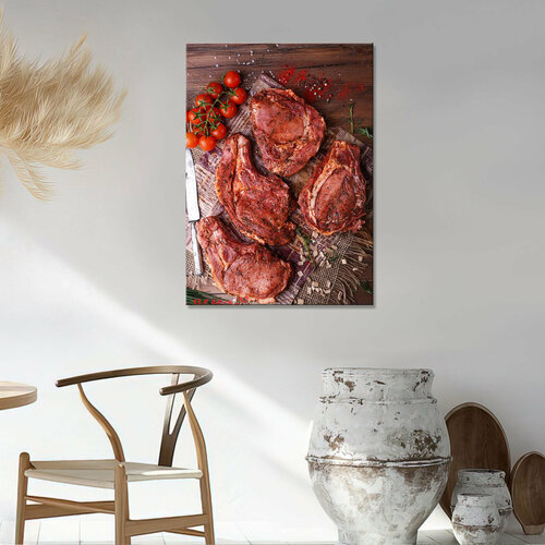 Картина/Картина на холсте для интерьера/Картина на стену/Картина для кухни/ - мясо в специях 60х80