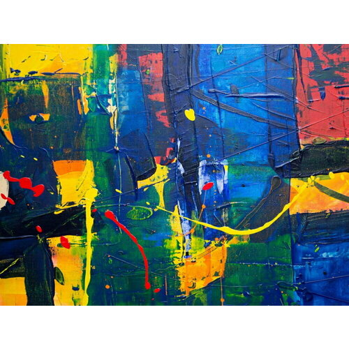 Плакат, постер на холсте Abstraction/Абстракция Краски/искусство/арт/абстракция/творчество. Размер 60 на 84 см