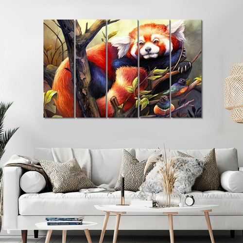 Модульная картина на холсте/ Красная панда 22/Red Panda 125х80