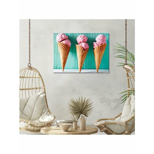 Картина на холсте с подрамником вкусное мороженое 40х60