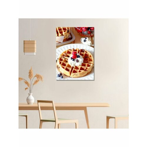 Картина на холсте с подрамником Вафли с ягодами9 50х70