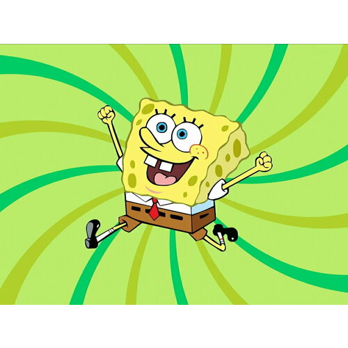 Плакат, постер на холсте SpongeBob/Губка Боб/комиксы/мультфильмы. Размер 30 х 42 см