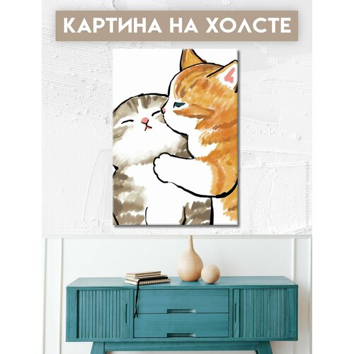 Картина на холсте для интерьера - детская, милый котик (2) 20х30 см