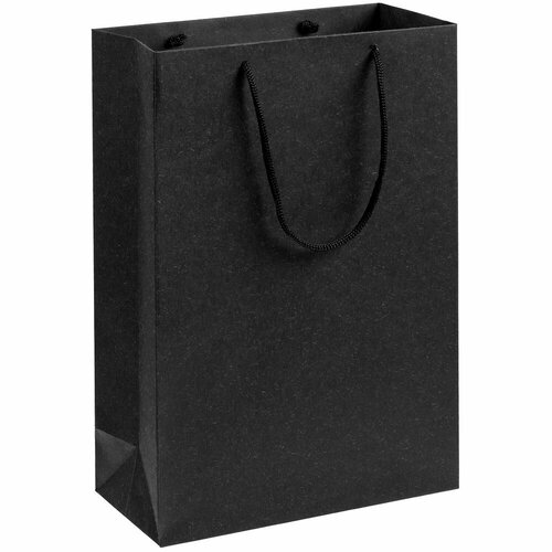 Пакет Eco Style, черный, 23х35х10 см, бумага, с переработанными волокнами