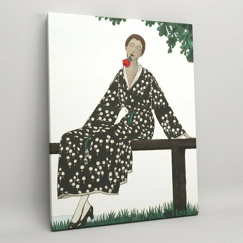 Картина на холсте (интерьерный постер) "Репродукция картины - Гейша - Поль Пуаре", с деревянным подрамником, размер 45x60 см